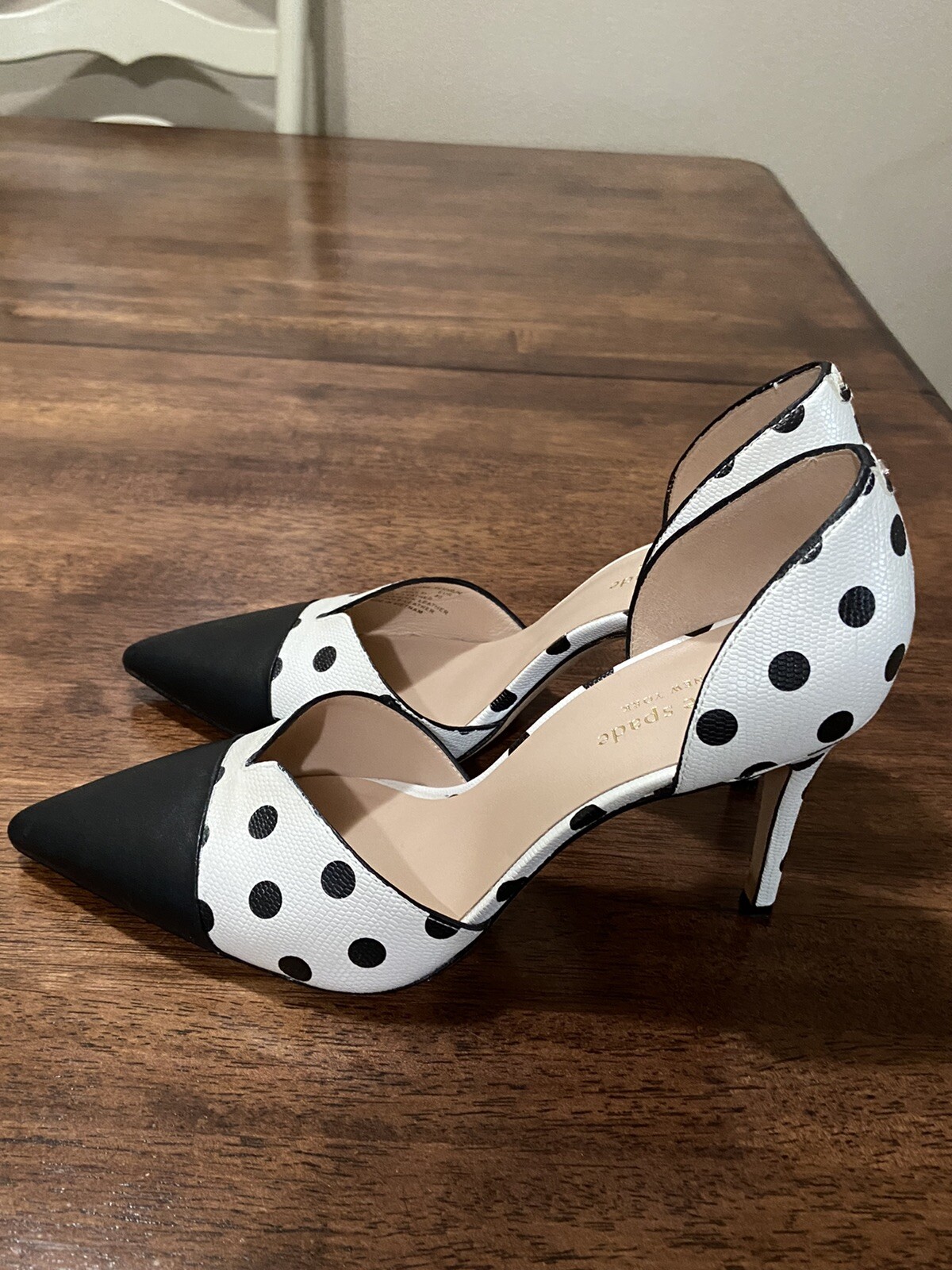 kate spade New York Black & White Polka Dot High Heel… - Gem