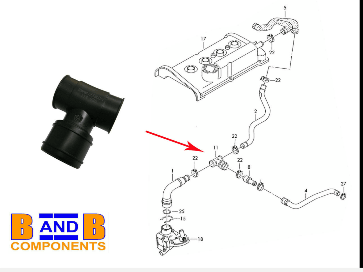 Crankcase Breather Hose for VW Golf Jetta Bora MK4 Audi A3 TT 1.8T AUM ...