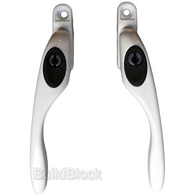 uPVC Cranked Window Handle White locking offset espag double glazing ...