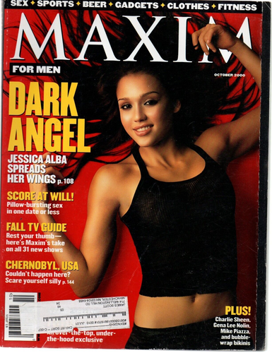 Maxim Magazine October 2000 Jessica Alba Charlie Sheen Gena Lee Nolin ...