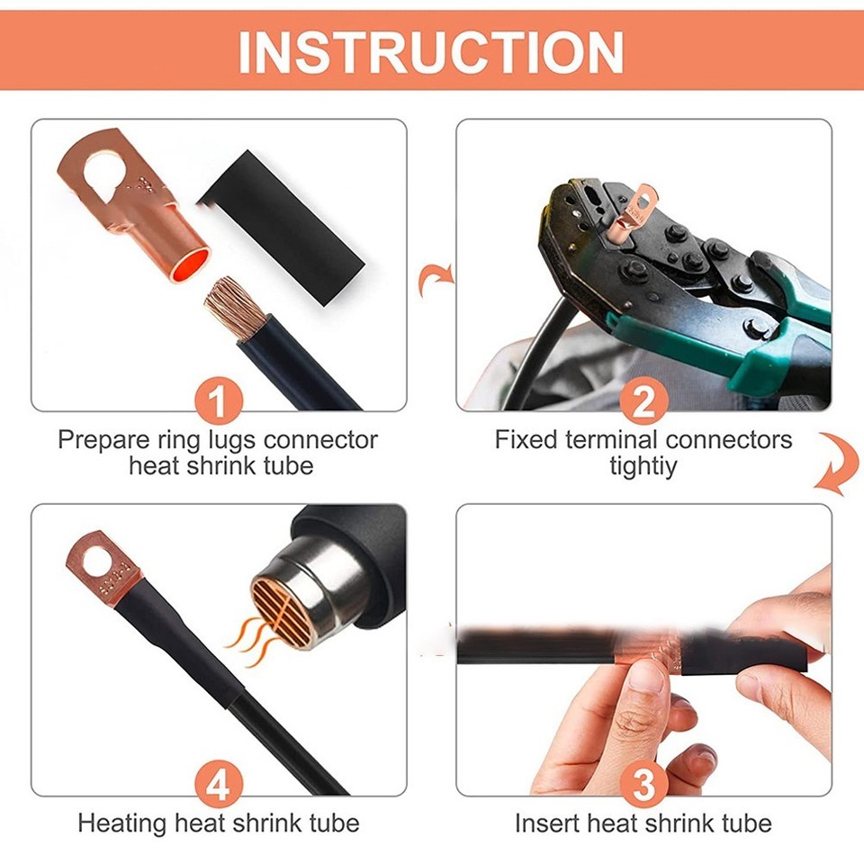 Automotive 60pcs Copper Wire Crimp Connector Set for Battery Terminals ...