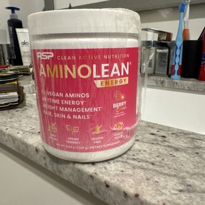 RSP Amino Lean Powder Acids 9.52 oz berry elixir Aminolean pre workout ...
