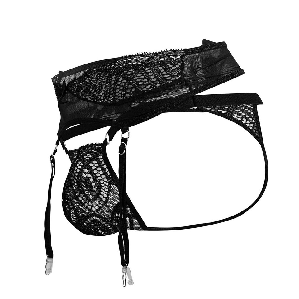 Mens Underwear: CandyMan 99837 Lace-Garter Outfit | eBay