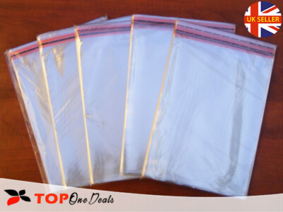 Clear Cellophane Cello Bags Display Garment Self Adhesive Peel Seal ...