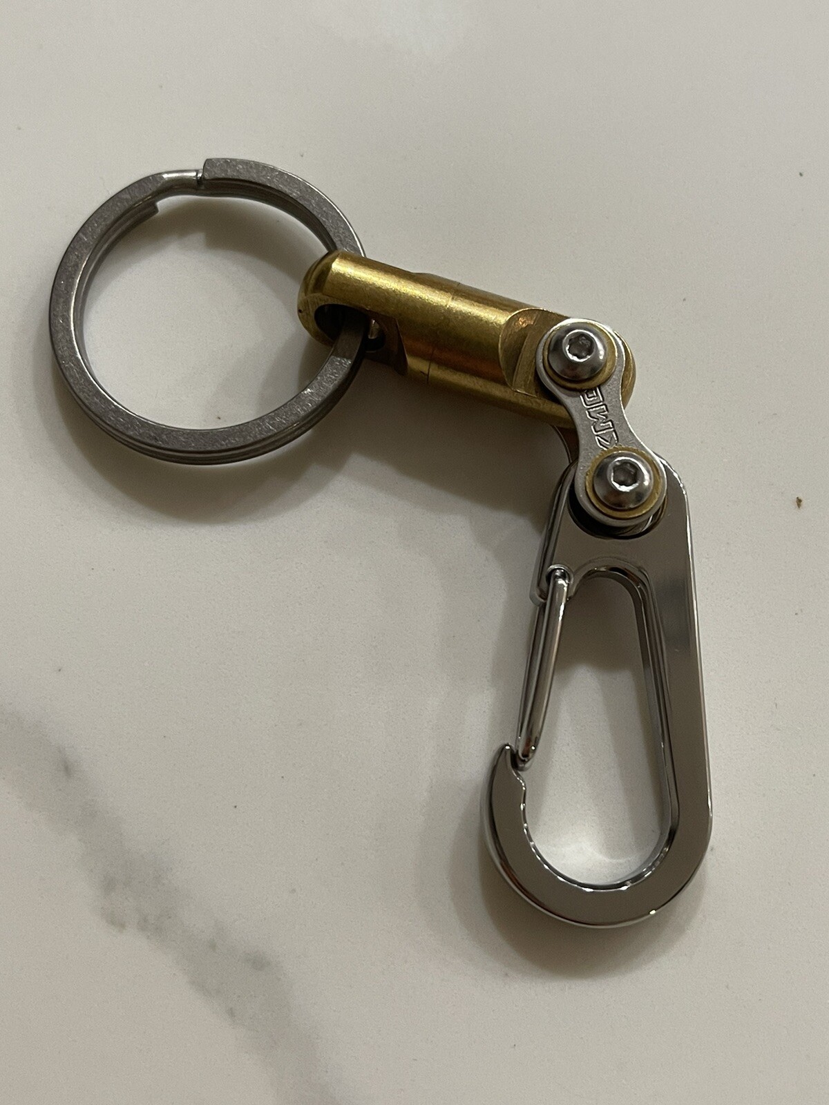 EDC Titanium Keychain, Key Ring, Carabiner w/Ti Split Ring & Brass ...