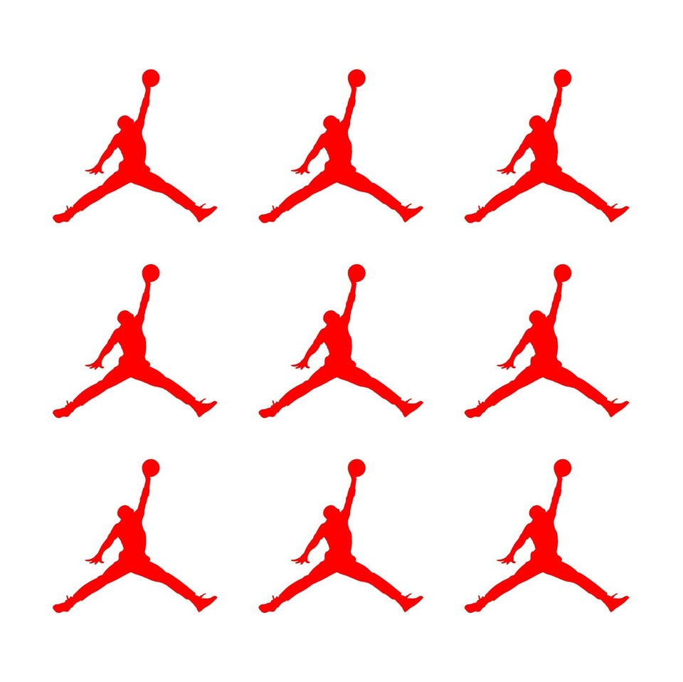 Air Michael Jordan Jumpman Logo vinyl decal MJ Die Cut Sticker Set of 9 ...