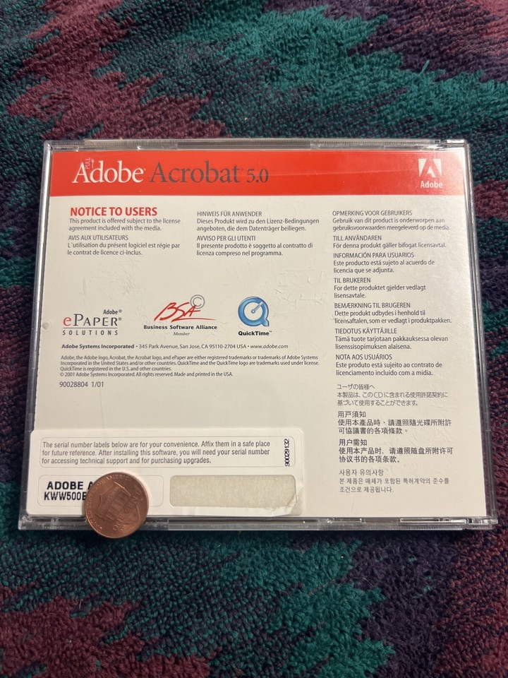 Adobe Acrobat 5.0 Full Version 5.0.5 CD Serial included NEW, Sealed | eBay