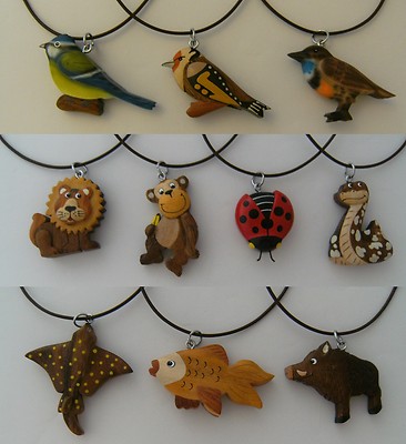 1 Kette Vogel Tier Tiere Holzanhänger Ketten Modeschmuck Holzkette ...