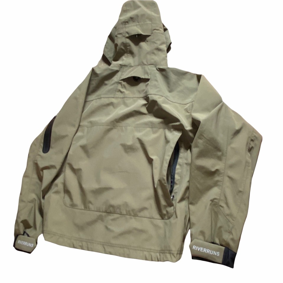 MEN RIVERRUNS FISHING JACKET SZ (S)BREATHABLE OUTDOOR WATERPROOF RAIN ...