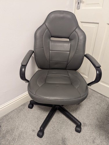 Argos Home Faux Leather Mid Back Gaming Chair - grey | eBay UK