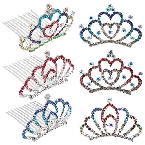Bridal Hair Clip 6 Pcs Mini Tiara Hair Comb Princess Tiara Comb ...