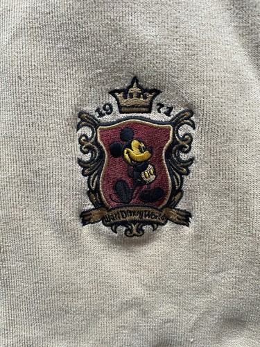 Walt Disney World Sweater Mens XL Yellow Full Zip Mock Neck Logo ...