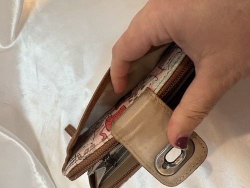 Unionbay Pink Canvas wallet with Cat Themed Wristlet multiple pockets ...