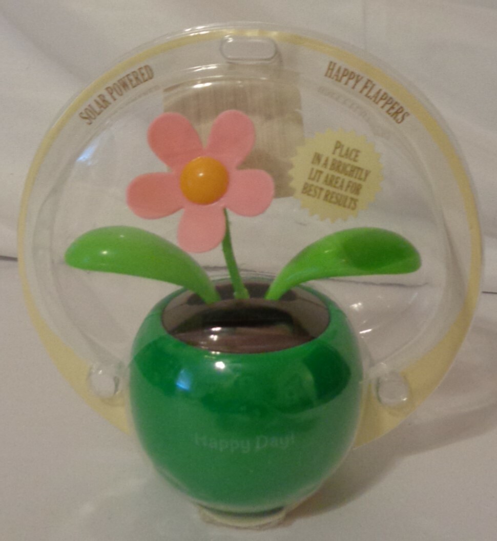 HALLMARK HAPPY FLAPPERS PINK FLOWER PLANT DANCING SOLAR WIGGLER JIGGLER ...