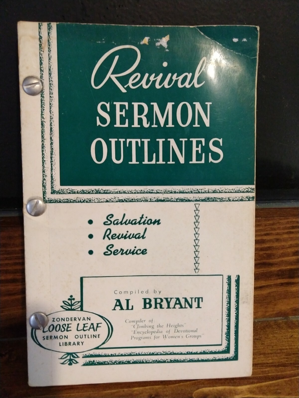 Revival Sermon Outlines Al Bryant Zondervan Loose Leaf 1957 | eBay