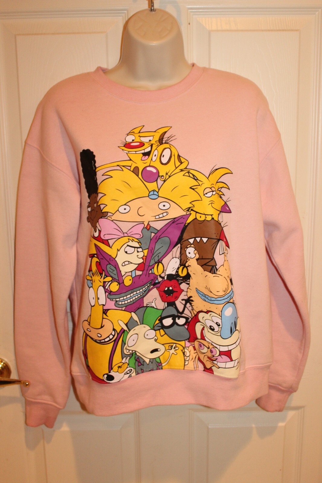Womens NICKELODEON Characters Light Pink Sweatshirt S… - Gem