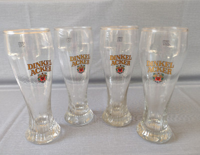 DINKEL ACKER CD SQHM 0.5L Swirl 9" Tall German Pilsner Beer Glasses - Set of 4 | eBay