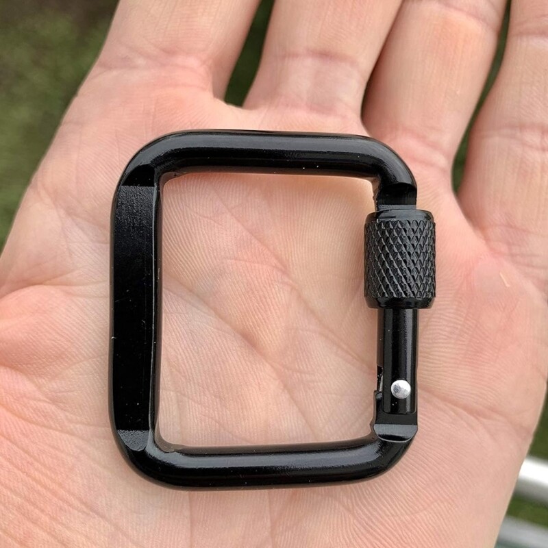 4 Pcs Square Carabiner Keychain Snap Clip Hook Aluminum Alloy Carabiner ...