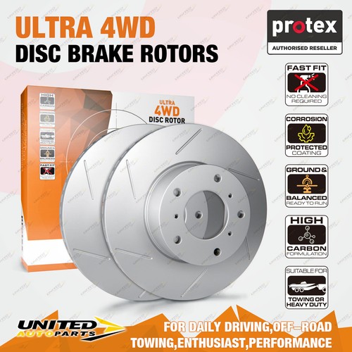 Pair Front 4WD Disc Brake Rotors for Nissan Navara D22 Pathfinder ...