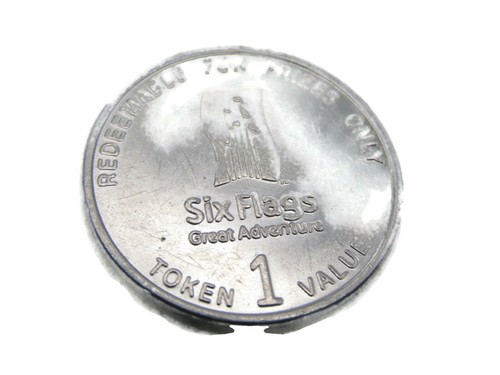 Six Flags 1 Token Value Redeemable For Prizes Silver Tone | eBay