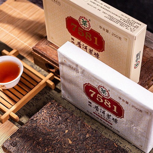 2021 China Tea Yunnan 7581 Ripe Puer Tea Brick Shu Pu-erh Tea Brick ...
