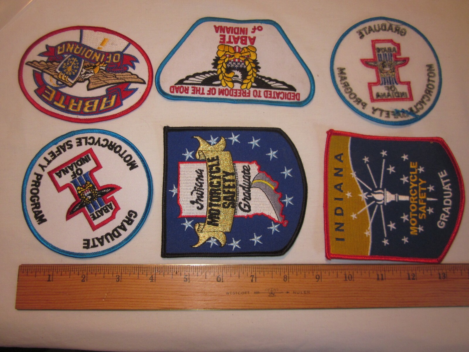6 x ABATE OF INDIANA Motorcycle patches patch lot Graduate Safety ...