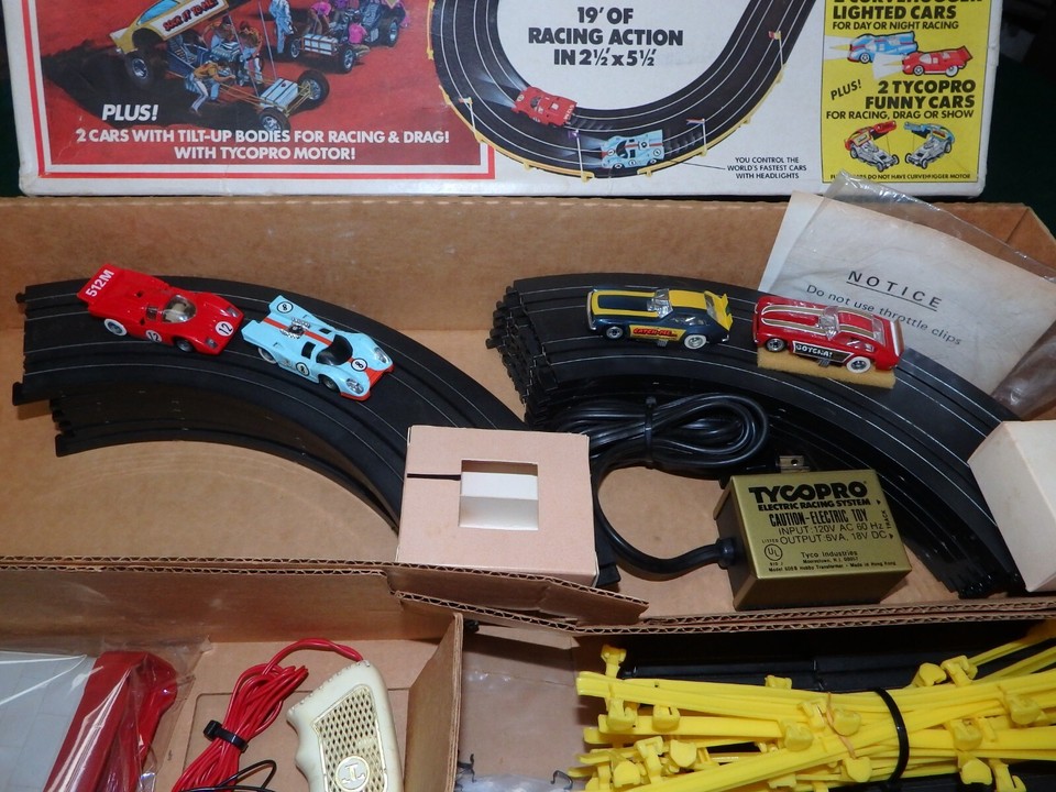 TYCO PRO Racing Slot Car Set Exclusive Cars Run RARE 4 CAR SET DRAG ...