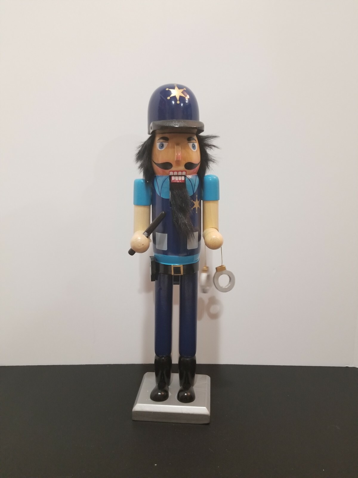 15" Policeman Police Officer Wooden Nutcracker Dangling Handcuffs ...