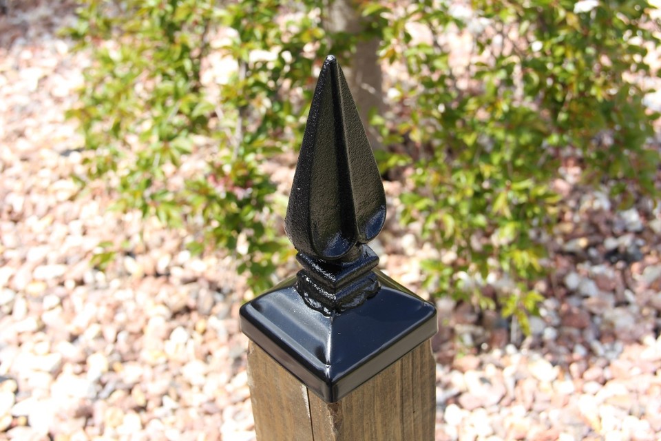 Wrought Iron Greco cap for 4x4 wood post, Mailbox Post Caps, Fence Post ...