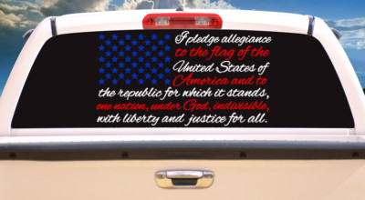 American Flag Pledge of Allegiance Vinyl Decal Window Sticker ...