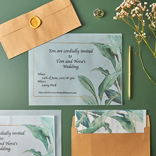 100 Sheets 8.5 x 11 in Translucent Vellum Paper - 93gsm/63lb Printable ...