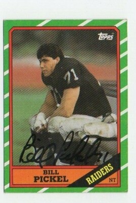 Bill Pickel 1986 Topps signed auto autographed card Raiders | eBay