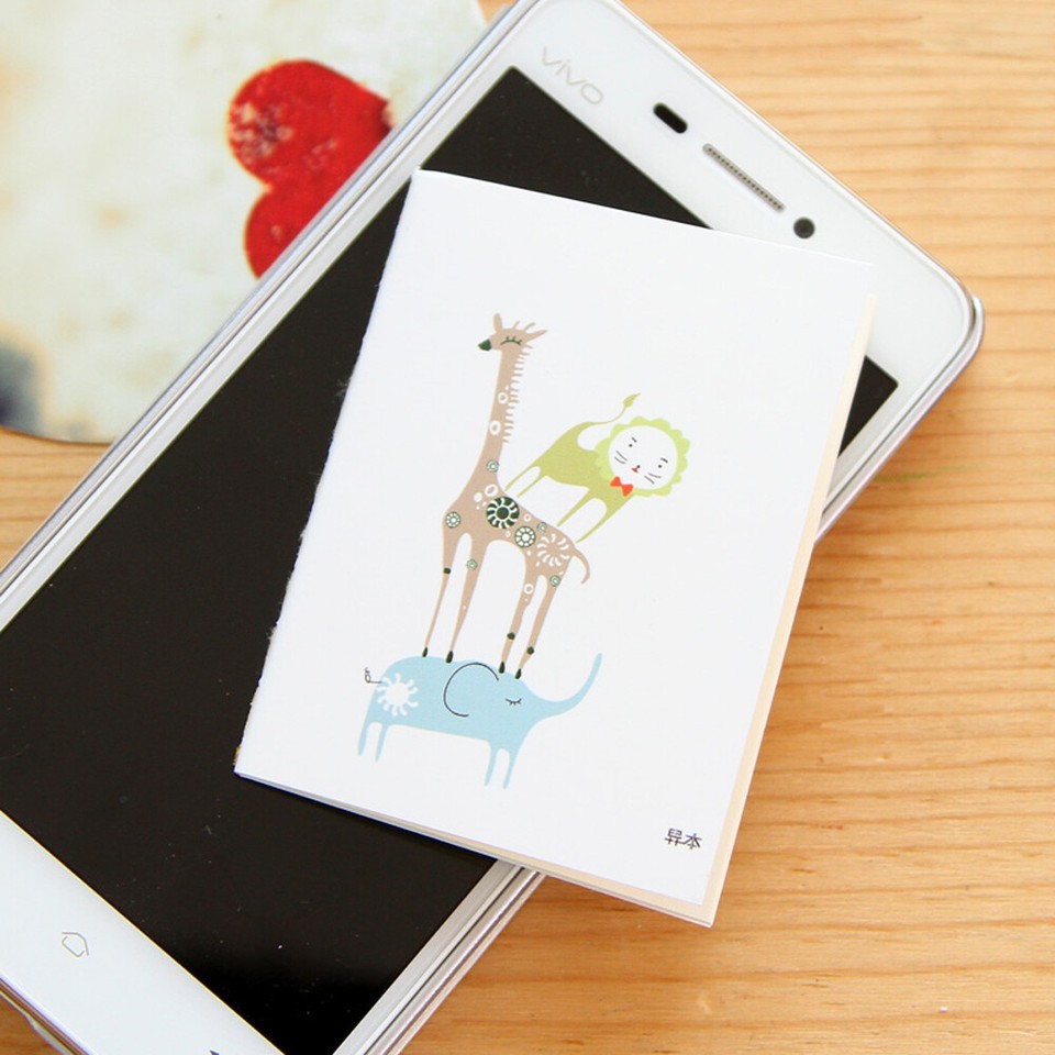 1x Mini Book Cute Cartoon Notebook Handy Pocket Notepad Paper Journal ...