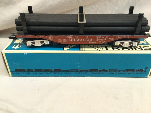 New / Modern Marx Trains 7349 MIlwaukee Flatcar W/Pipe Load. | eBay