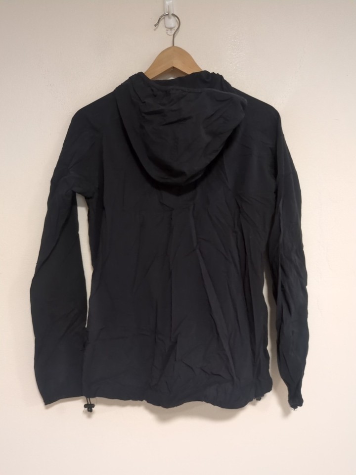 Stussy Rain Jacket Black Nylon Hood Pockets Size 6 | eBay Australia