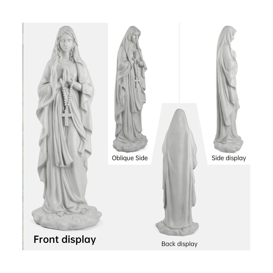 Virgin Mary Praying Statue 31.49"Tall Outdoor Garden Religious(White ...