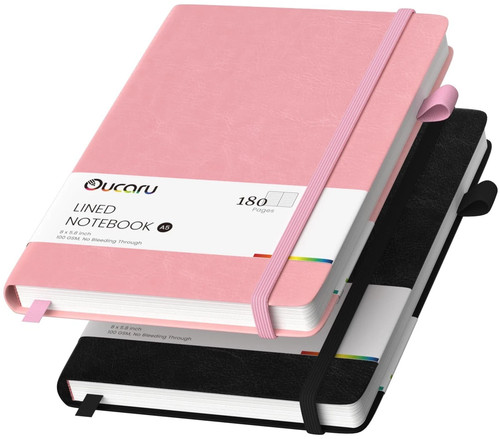 Lined Journal Notebook, 2 Pack, 180 Pages, A5 Journals for Writing, 100 ...