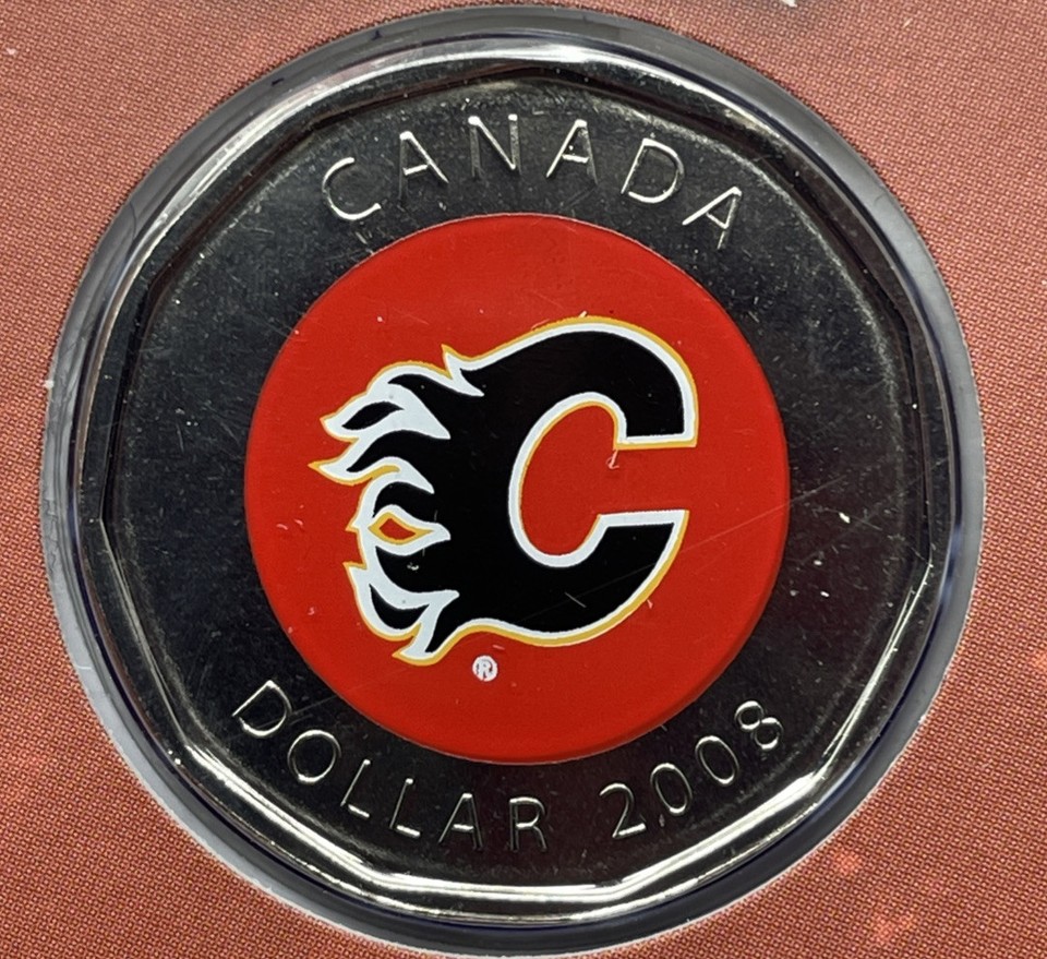 2008 Calgary Flames Canada Colourized $1 Dollar Coin Set. E-013 | eBay
