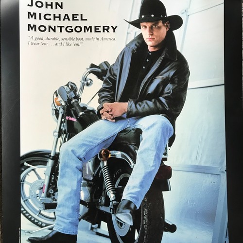 Vintage Poster John Michael Montgomery Abilene Boots Country Singer ...