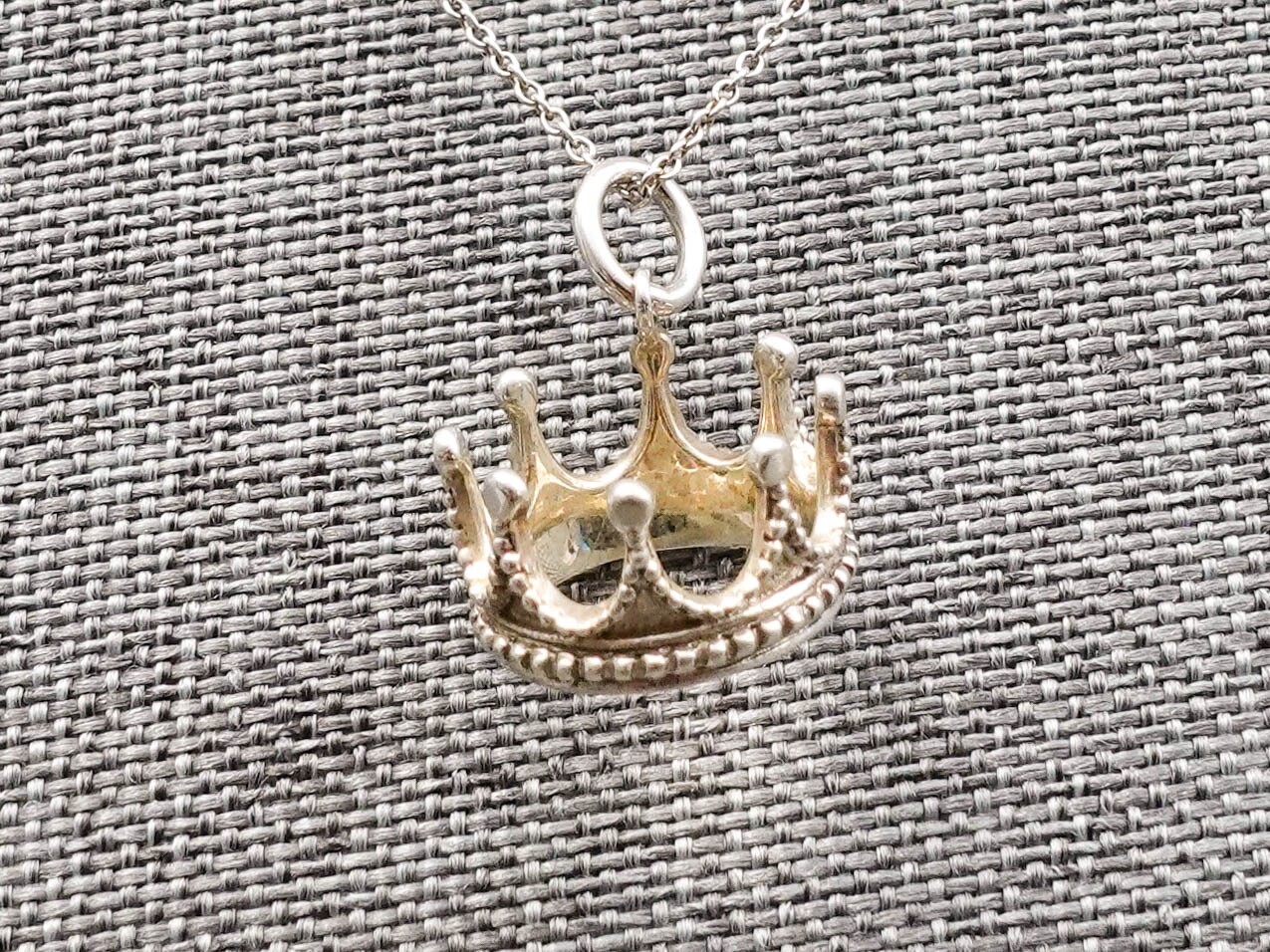 Tiffany & Co. 925 Sterling Silver Princess Crown Charm Pendant & 18 ...