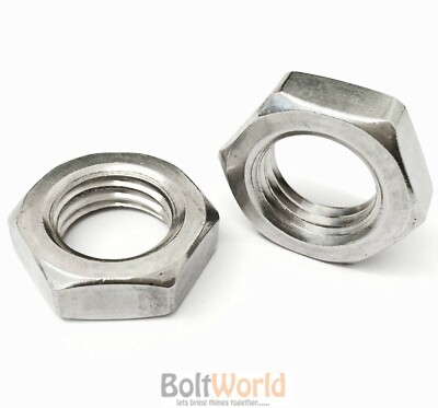 M22 / 22mm STAINLESS STEEL A2 HEXAGON HALF / LOCK / THIN NUTS FOR BOLTS ...