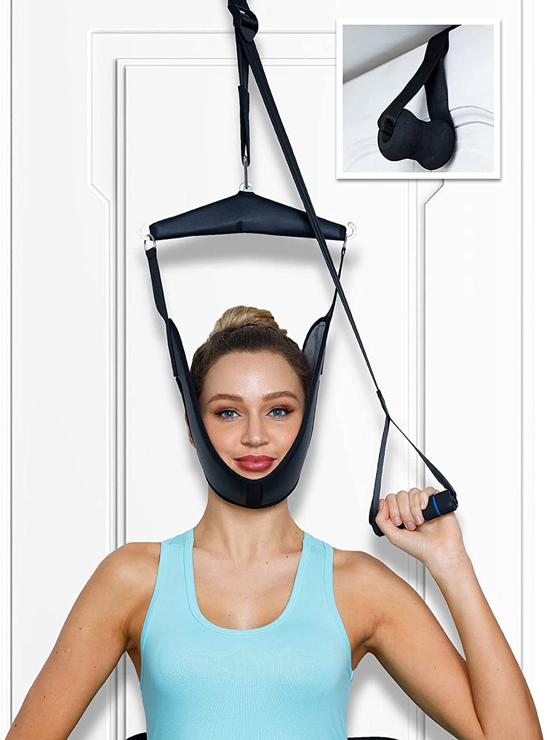 Cervical Neck Traction Device Over-The-Door,Portable Neck Stretcher