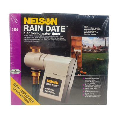 Nelson Rain Date Electronic Water Timer #5300, Set Times 1 min-12 hrs ...