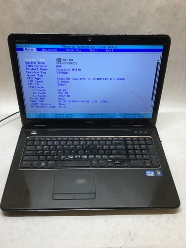 Dell Inspiron N7110 17.3" Laptop i3-2310M 2.1GHz 4GB RAM NO HDD/OS AS ...