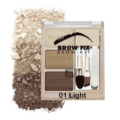 RARE! Milani Brow Fix Brow Shaping Kit 01 Light Brown Eyebrow Powder ...