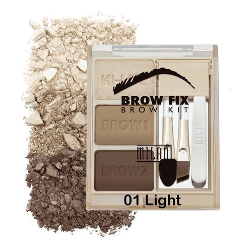 RARE! Milani Brow Fix Brow Shaping Kit 01 Light Brown Eyebrow Powder ...