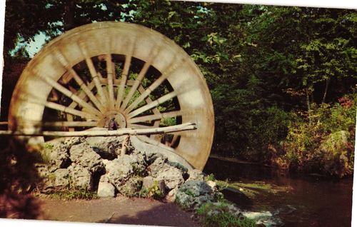 Water Wheel at the Blue Hole Castalia Ohio Erie County Chrome Postcard ...