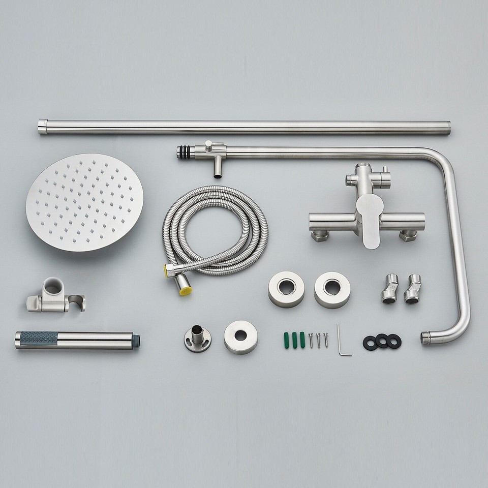 Thermostatic Shower Faucet Set Rainfall Shower Head Exposed Shower ...