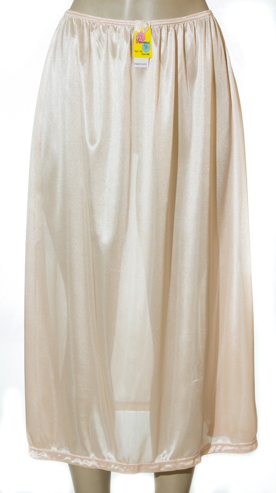 31" Length Women Plain Long Half Slip Ladies 100% Polyester S M L XL 2X ...