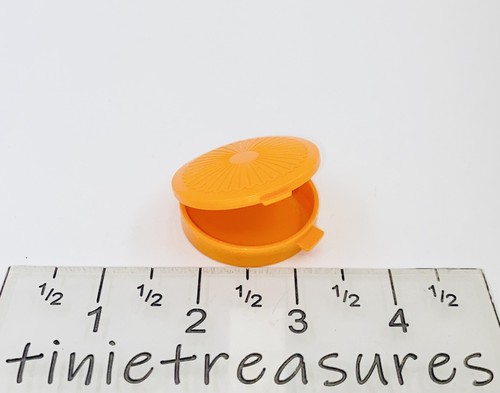 Tupperware clamshell Pill holder New tinietreasures Orange | eBay
